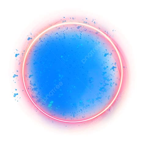 Círculo De Neón De Fondo Azul PNG Círculo De Neón Círculo De Neón