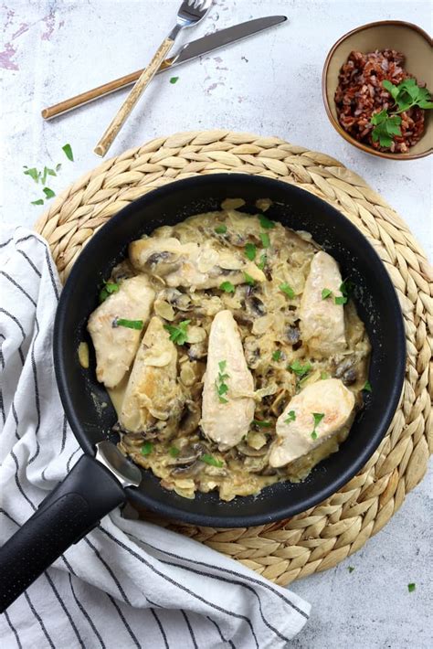 Pollo con salsa de champiñones y almendras Realfooding