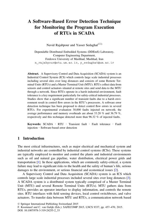 pdf a software based error detection technique for monitoring the program execution of rtus in