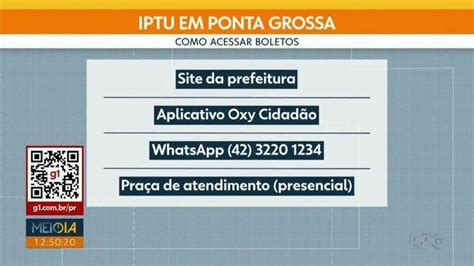Boletos do IPTU de Ponta Grossa estão disponíveis para pagamento veja