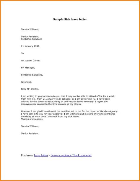 Official Medical Leave Letter 17 Examples Word Google Docs