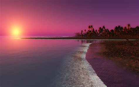 Papel De Parede Luz Solar P R Do Sol Mar Ba A Natureza Costa