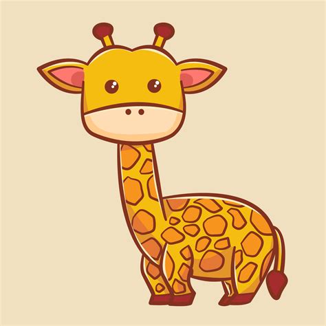 Cute Giraffe Cartoon Character 24557823 Vector Art At Vecteezy