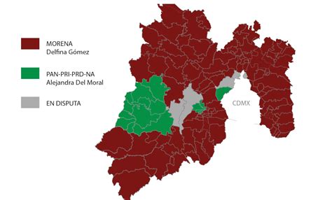 Mapa elecciones Edomex 2023 Cómo les fue a Morena y Delfina Gómez en
