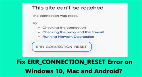 FIX ERR CONNECTION RESET Error Windows Android Mac