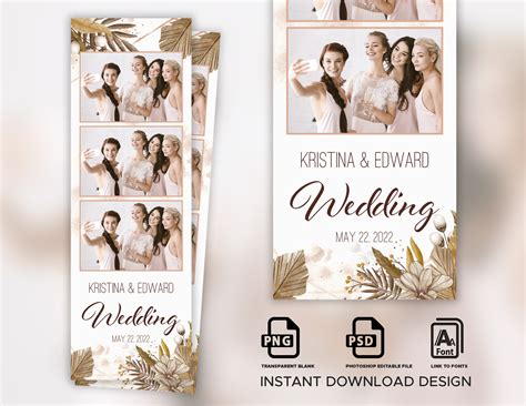 Wedding Photobooth Template Boho Photobooth Template 2x6 Etsy Canada