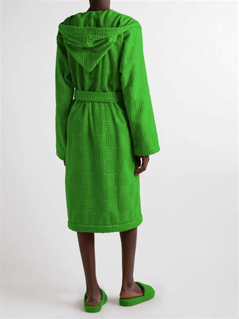 Green Intrecciato Cotton Terry Hooded Robe Bottega Veneta Mr Porter