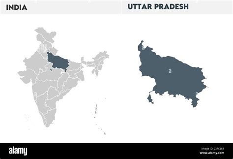 Uttar Pradesh Map Illustration1 State Of India Republic Of India