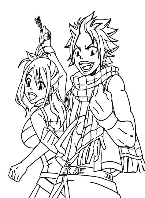 Natsu Dragneel Y Lucy Heartfilia Coloring Pages Natsu Dragneel