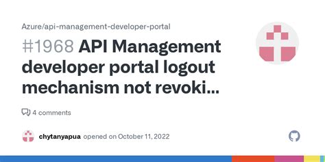 API Management Developer Portal Logout Mechanism Not Revoking B2C Token