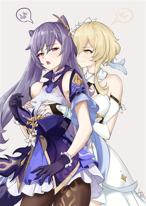 Lumine And Keqing Genshin Impact Drawn By Bwcloud Danbooru