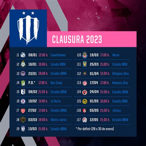 Calendario Rayadas Clausura Sitio Oficial Del Club De Futbol