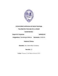 Historia Clinica De Un Px Sano Adulto Docsity