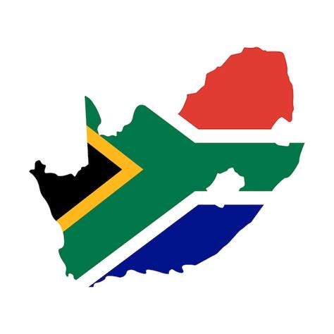 Premium Vector South Africa Map With Flag Vector