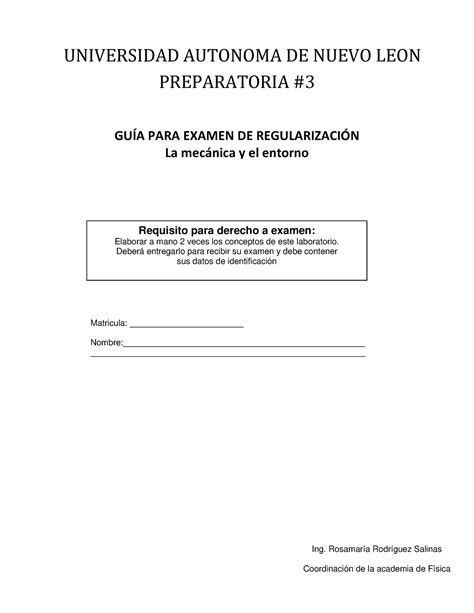La Mecanica Y El Entorno UNIVERSIDAD AUTONOMA DE NUEVO LEON