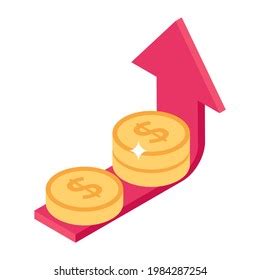 Editable Isometric Icon Financial Growth Stock Vector Royalty Free