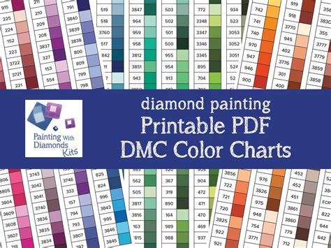 Pdf Free Printable Color Dmc Diamond Dotz Color Chart