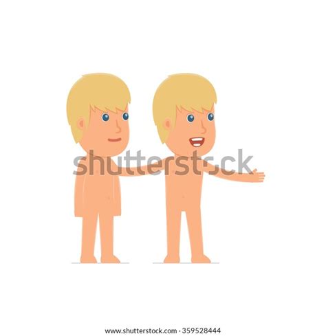 Active Character Naked Man Making Presentation Vector De Stock Libre