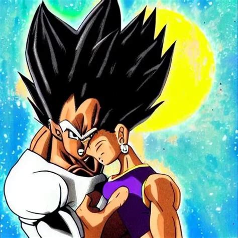 Masterpiece A Dark Skinned Girl Kissing Vegeta OpenArt
