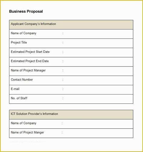 Rfp Sample Template Free Of 30 Business Proposal Templates Proposal