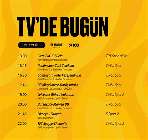 De Marke Sports on Twitter 21 Eylül 2022 TV de Bugün yüzdeyüz