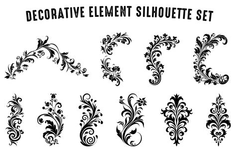 Vintage Decorative Design Element Vector Set Retro Decorative Design