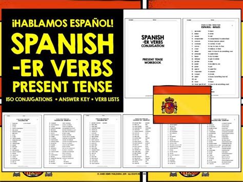 SPANISH ER VERBS PRESENT TENSE Teaching Resources