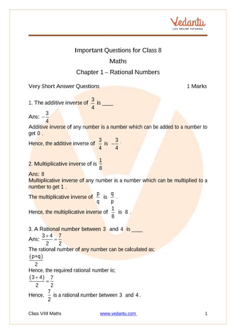 download cbse class 8 maths chapter 1 rational numbers important questions pdf