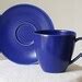 Large Hoganas Keramik Mug With Saucer Swedish Vintage Blue Etsy