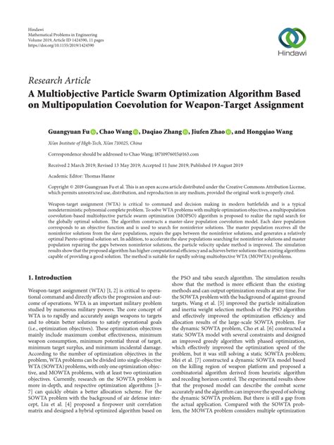 pdf a multiobjective particle swarm optimization algorithm based on multipopulation