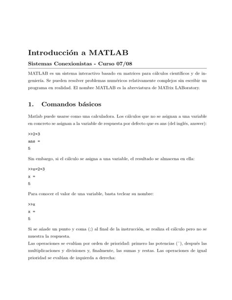 introducción a matlab