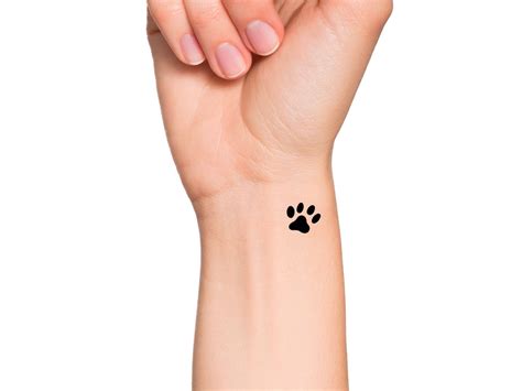 Small Paw Print Temporary Tattoo Etsy