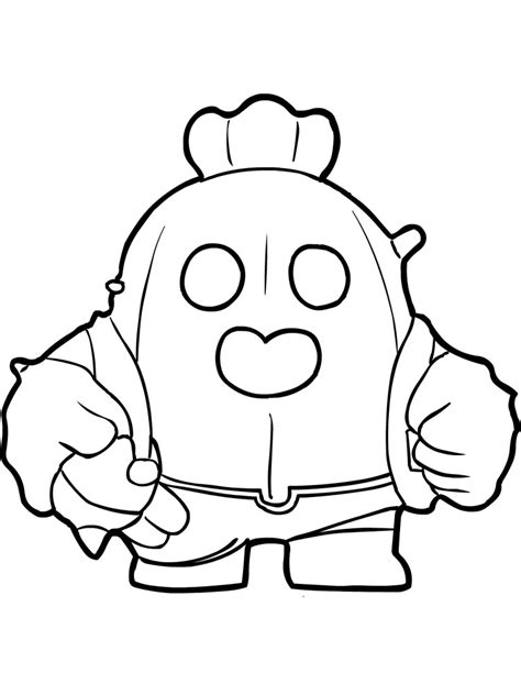 Spike From Brawl Stars Coloring Pages Print For Free