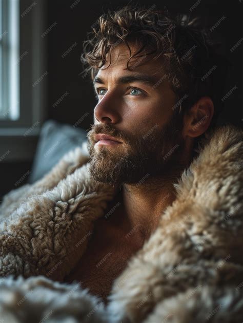 Premium Ai Image Healthy Big Strong Power Huge Man With A Beard With Pumped Up Muscles In