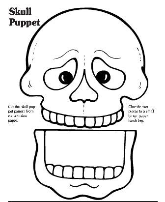Create A Homemade Paper Bag Puppet Using This Skull Pattern Students