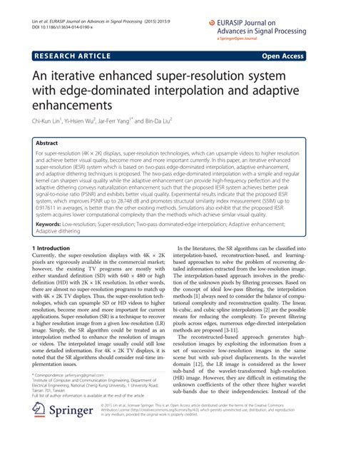 pdf an iterative enhanced super resolution system with edge dominated interpolation and