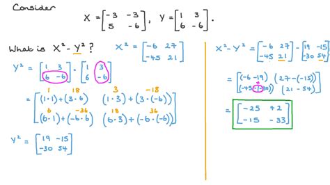 question video adding and subtracting the multiplication of two given matrices nagwa