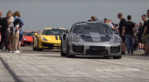 Porsche 911 GT2 RS And Ferrari 488 Pista Engage In Lairy Drag Race