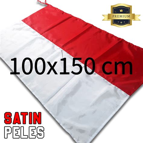 Jual Bendera Merah Putih Indonesia 100 X 150 Cm Bahan Satin Peles