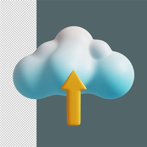 Carga En La Nube Icono De Nube De Flecha Hacia Arriba D Render Psd