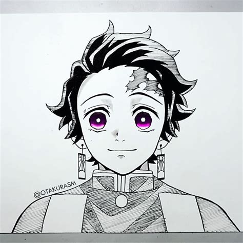 How To Draw Tanjiro Kamado Step By Step Demon Slayer Kimetsu No Yaiba Youtube Anime Sketch
