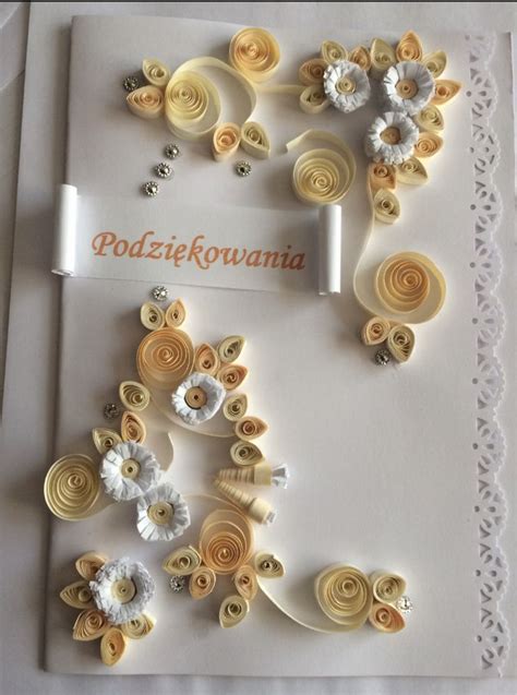 Kartka podziękowanie urodziny imieniny ręcznie robiona quilling Kępno