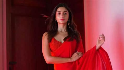 Alia Bhatt Flaunts Red Saree As She Shoots For Rocky Aur Rani Ki Prem