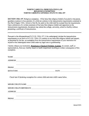 Religious Exemption Form Nc Fill Out And Sign Printable PDF Template