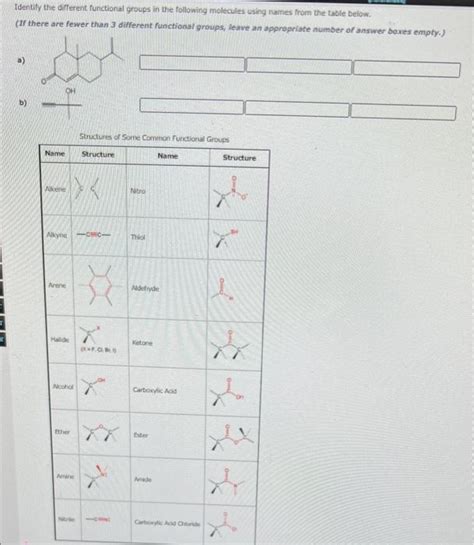 Solved Identify The Different Functional Groups In The Chegg