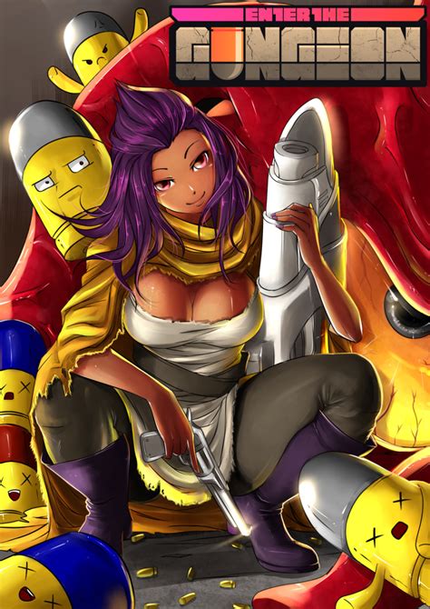 Rule 34 Akira Toshine Beholster Enter The Gungeon Breasts Bullet Kin Cleavage Cloak Dark