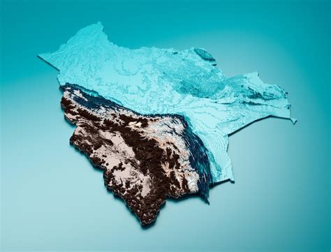 Mapa topográfico de bolivia tinte de elevación hipsométrica mapa de