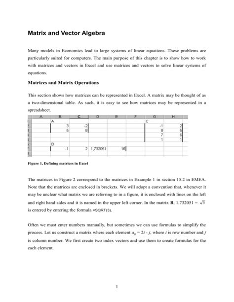 matrix and vector algebra