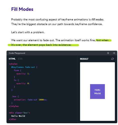 Animation Fill Modes