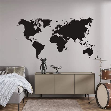 Sticker Mural Mappemonde Wall Art Fr